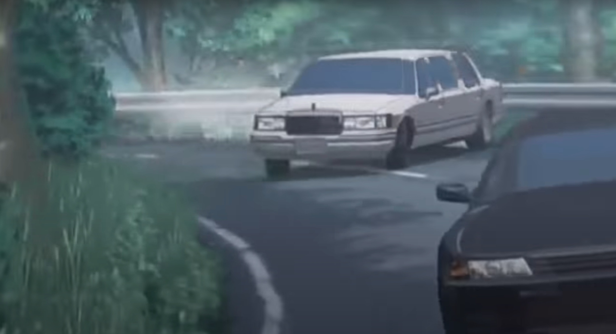 Initial D parody sees an R32 Skyline GT-R touge battle a Lincoln Town ...
